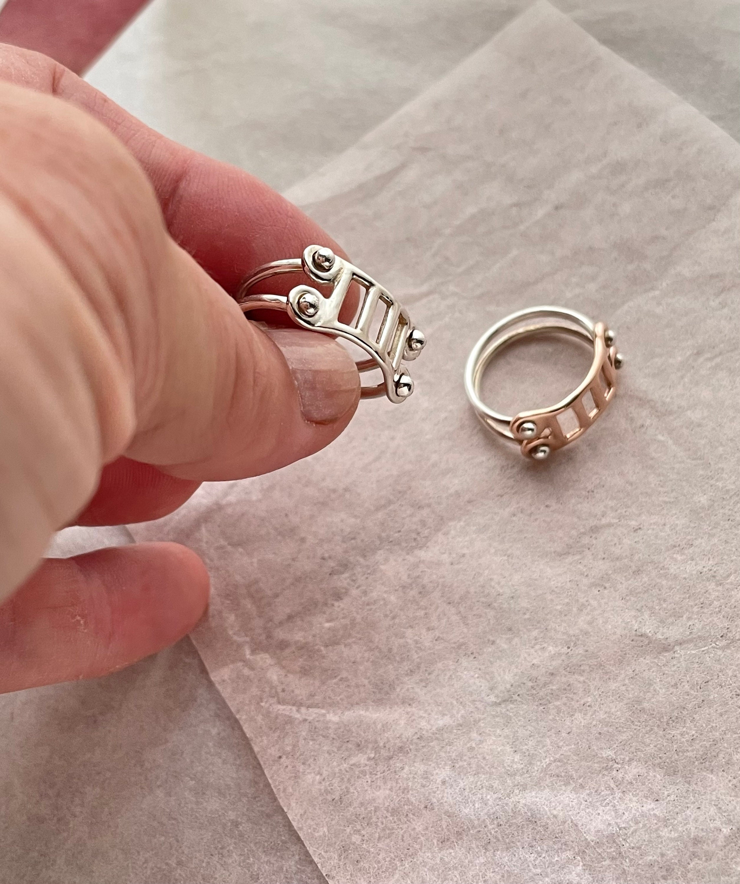 Bridge Armor Ring Camille Hempel Armor Ring Rose Gold or | Etsy