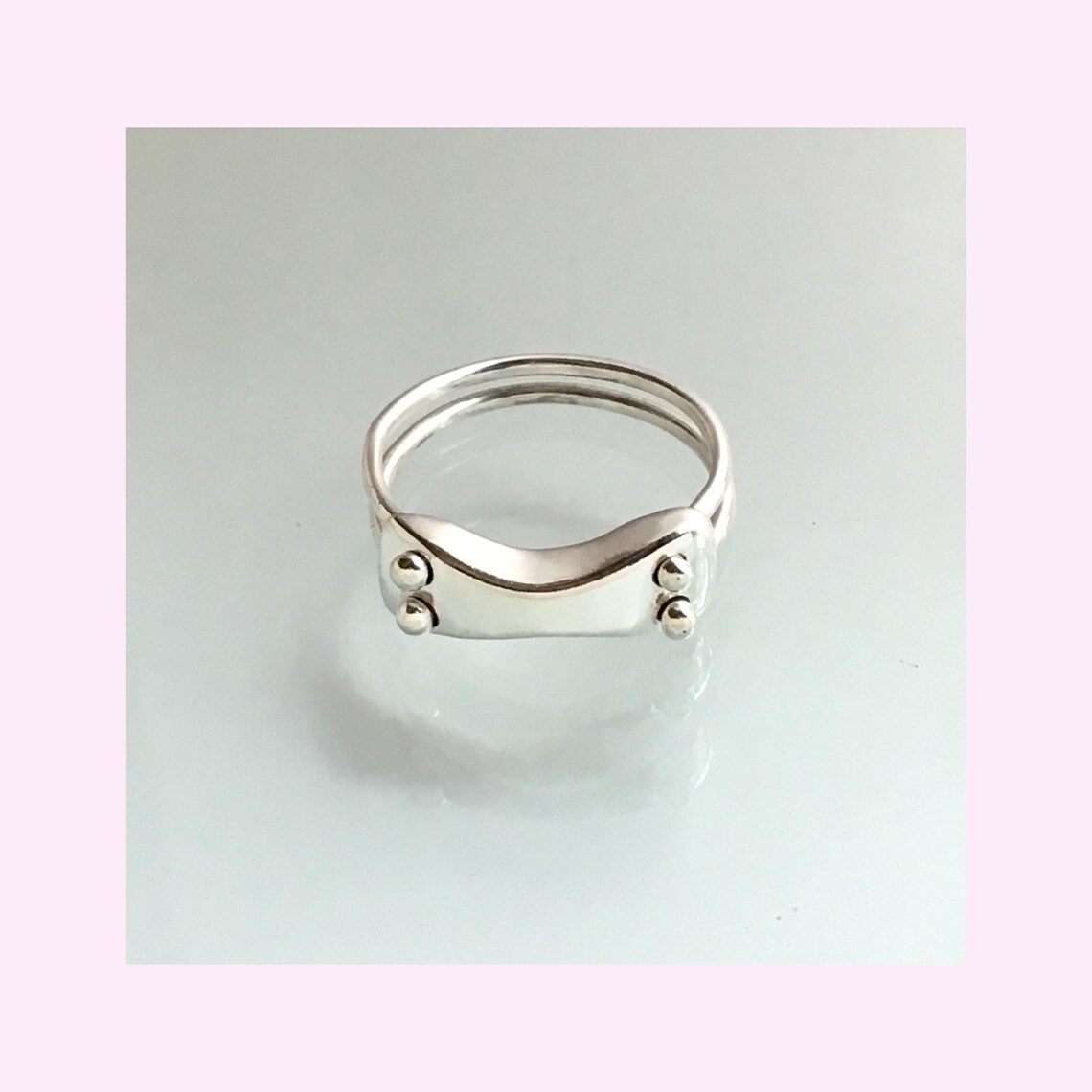 Ribbon Armor Ring Double Band Architectural Form Form - Etsy