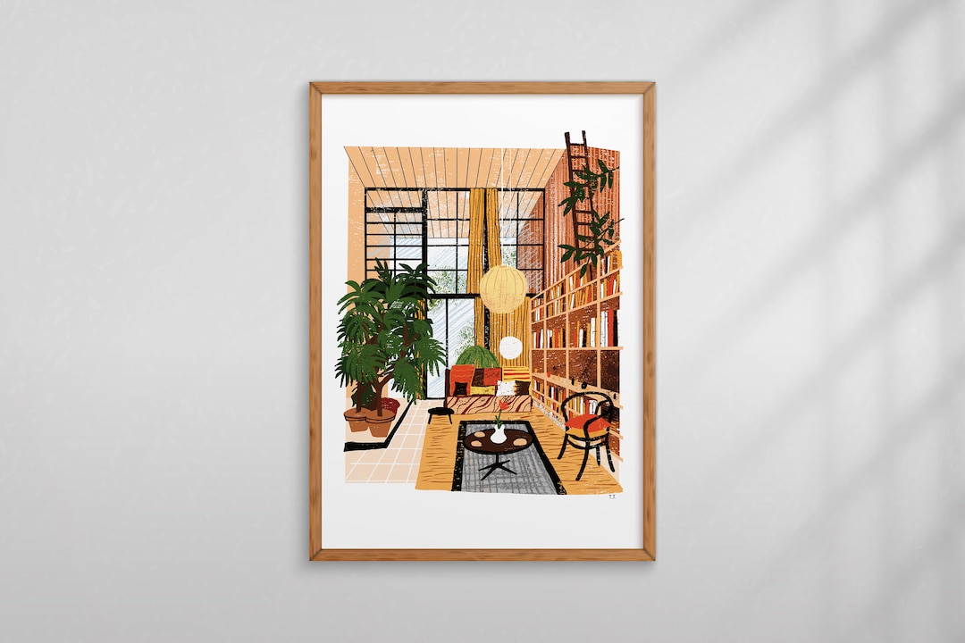 Eames Print, Illustration of the Eames' Mid Century House by ...