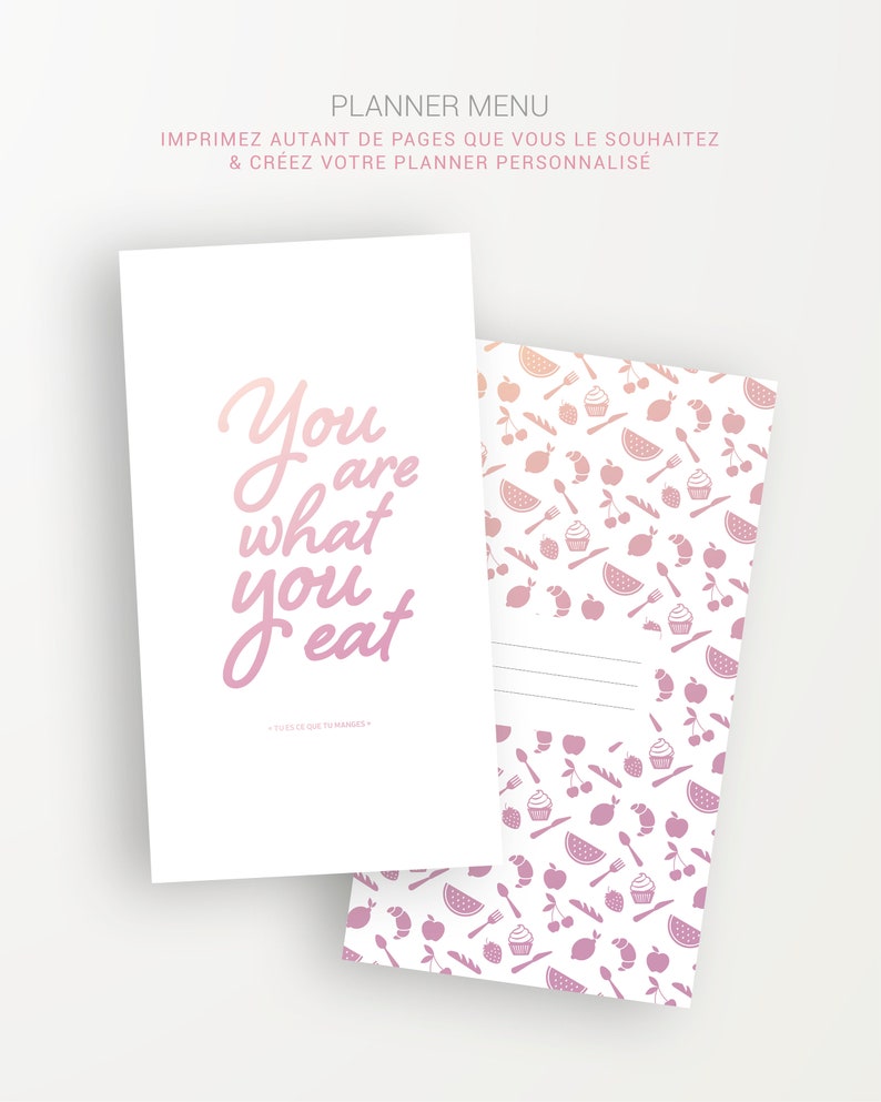 Planner menu à imprimer pour gérer l'organisation alimentaire et le ...