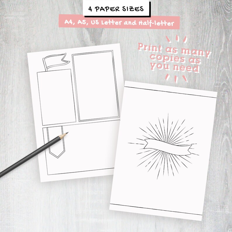 Pages illustrées à imprimer et à personnaliser, 9 modèles vierges ou à ... Pages illustrées à imprimer et à personnaliser, 9 modèles vierges ou à ...