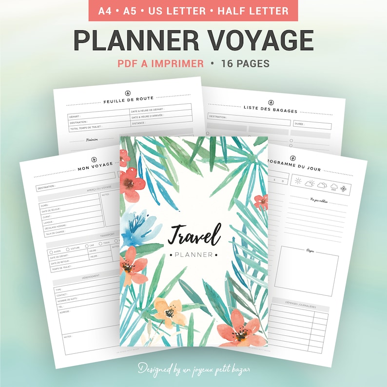 Planner voyage à imprimer pour organiser les séjours et les plannings ...