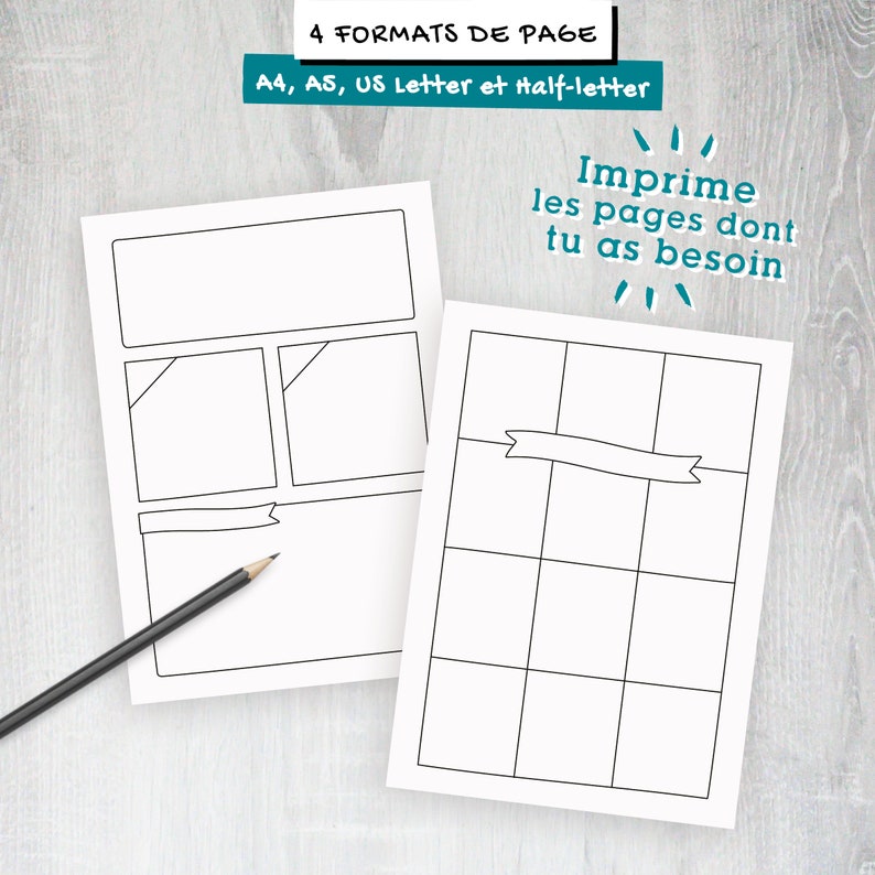 Illustrated Pages to Print and Customize, 9 Blank or Dotted Templates ...