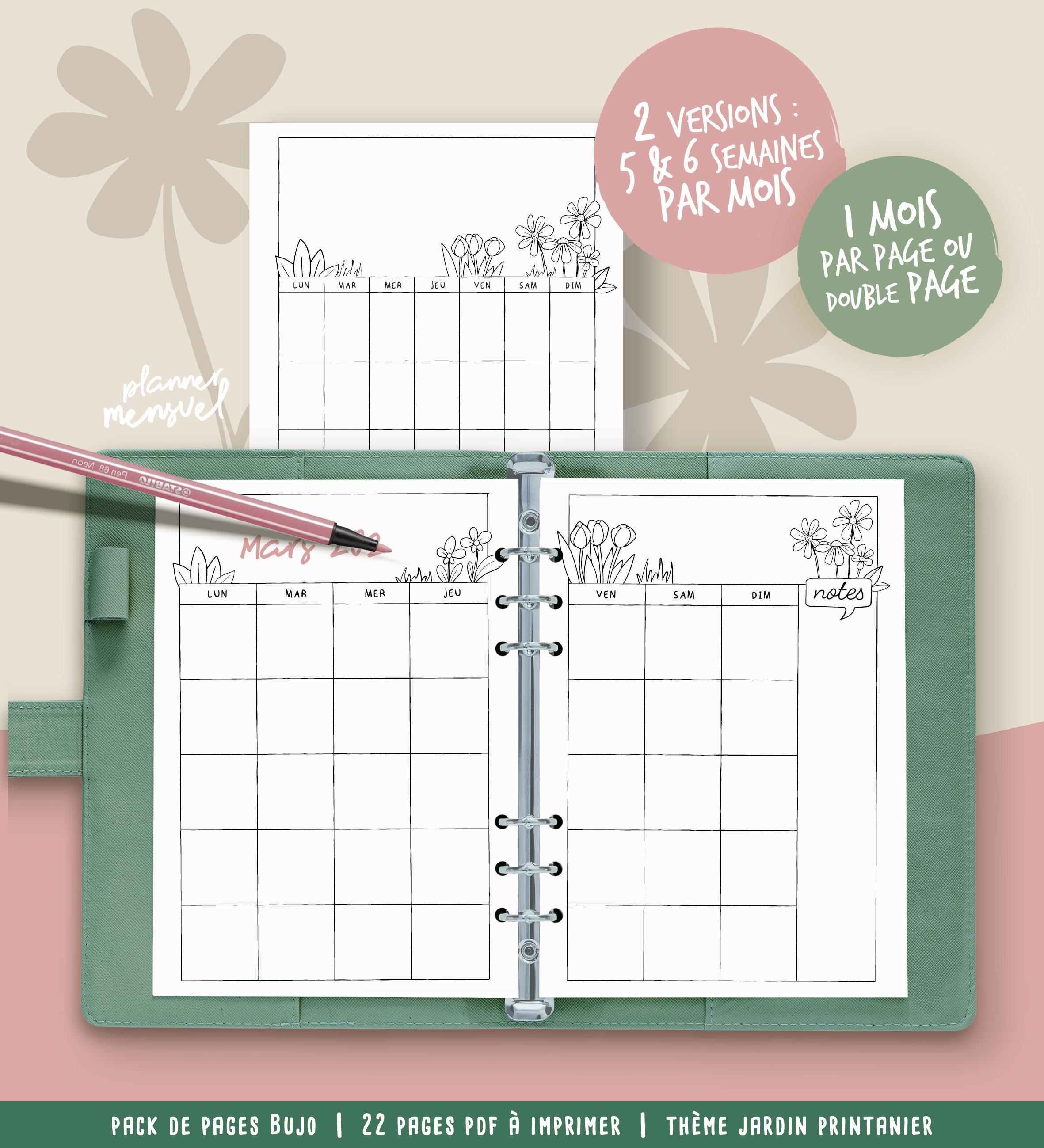 Pages illustrées imprimables en français sur le jardin au printemps, à ...