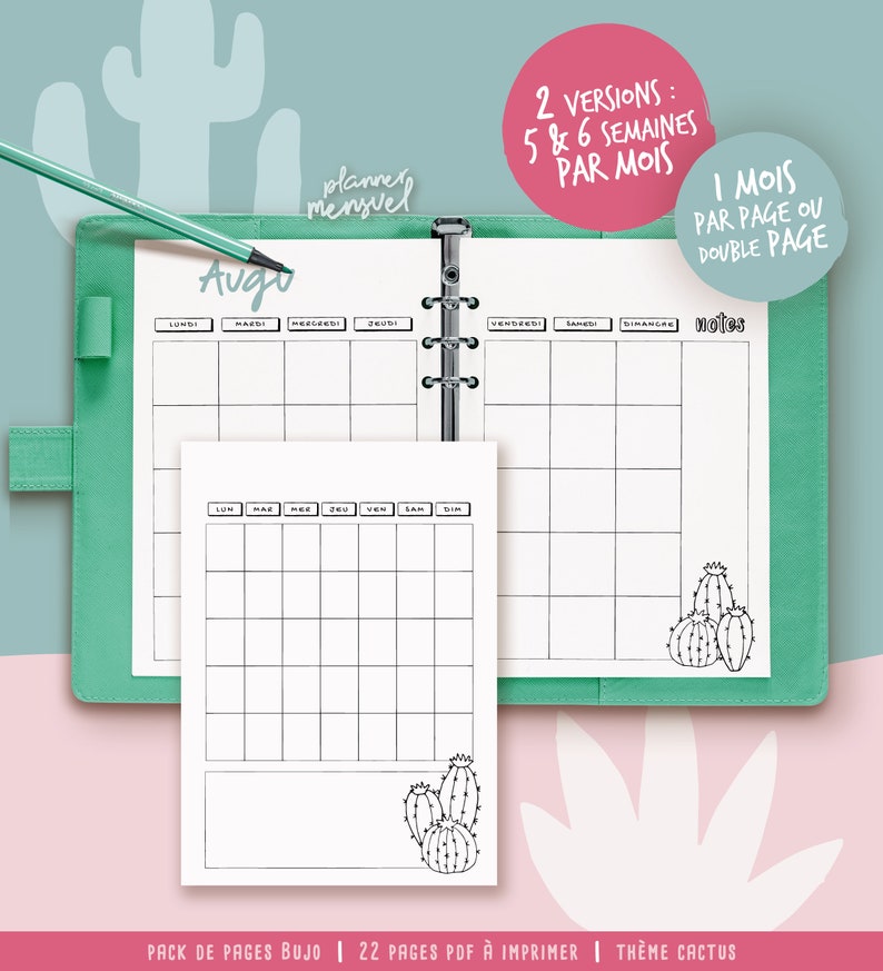 Printable Illustrated Pages in French on the Theme of Cacti to Color ...