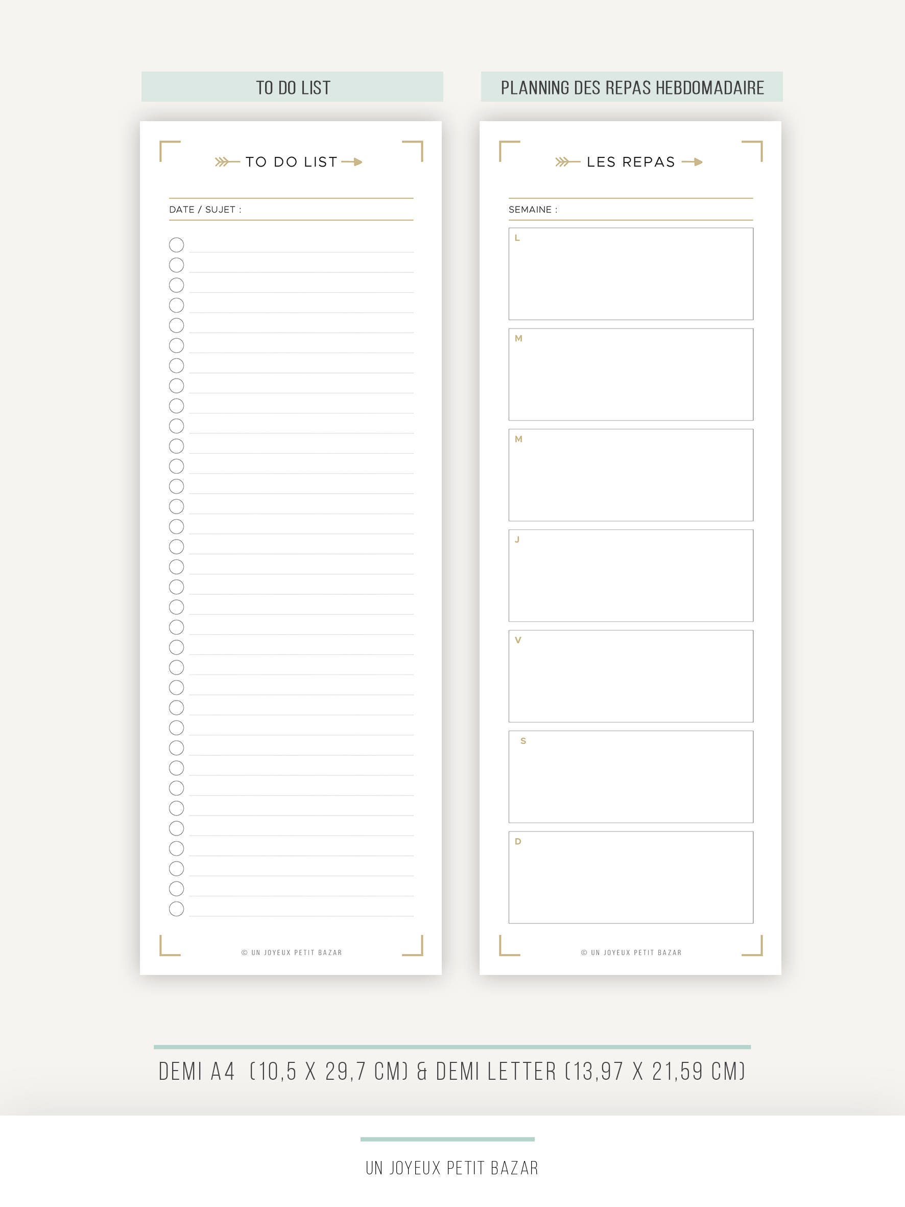 Pages de bloc-note à imprimer avec to do list, planning menus et notes ...
