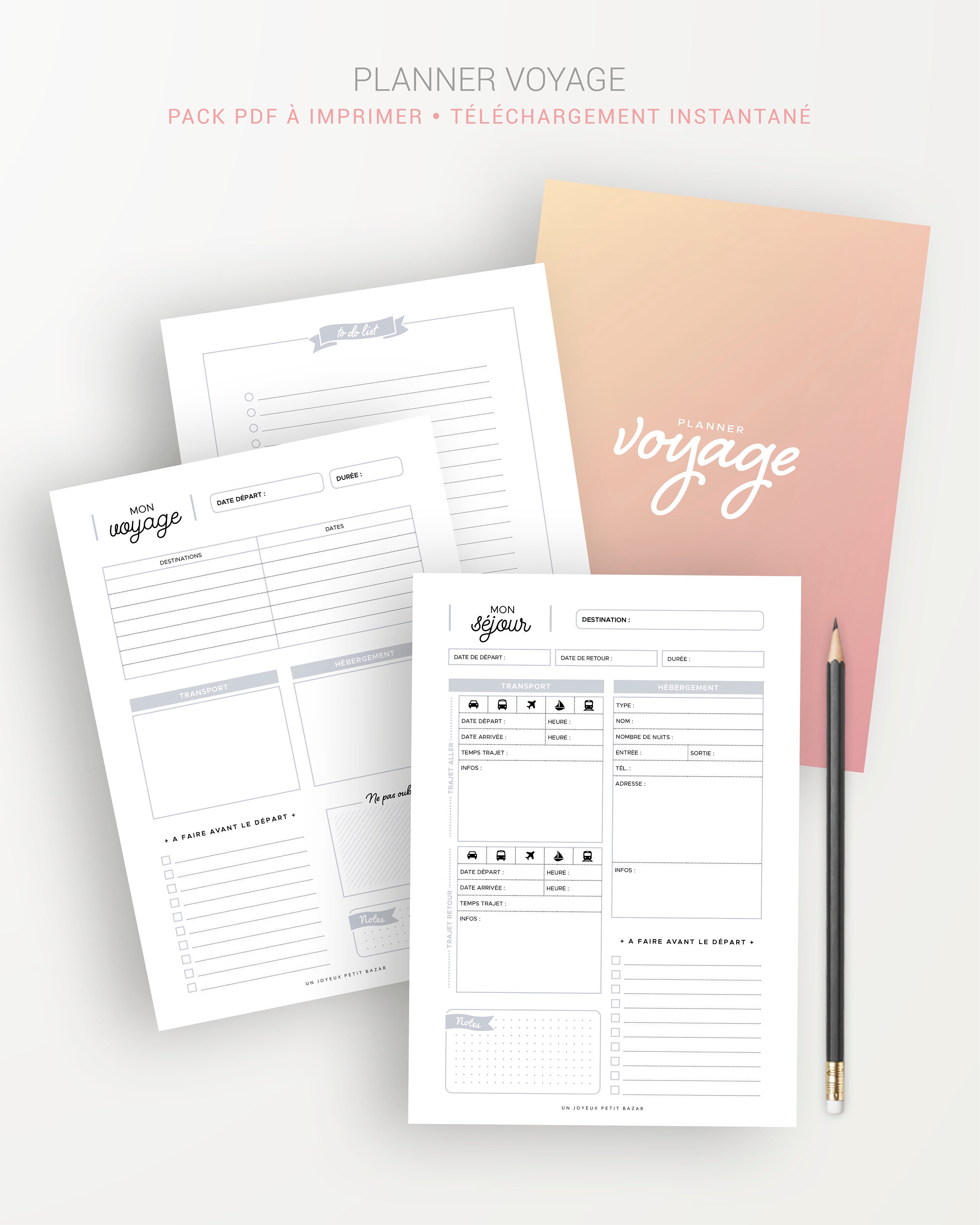 Planner voyage à imprimer pour organiser les séjours et les plannings ...