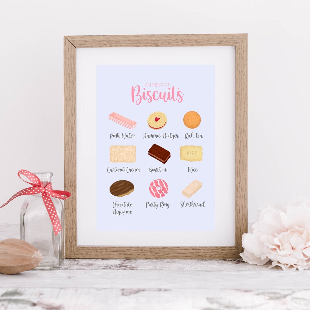 Biscuits Index Art Print | Minimalist Wall Decor | A5 Wall Art - Etsy