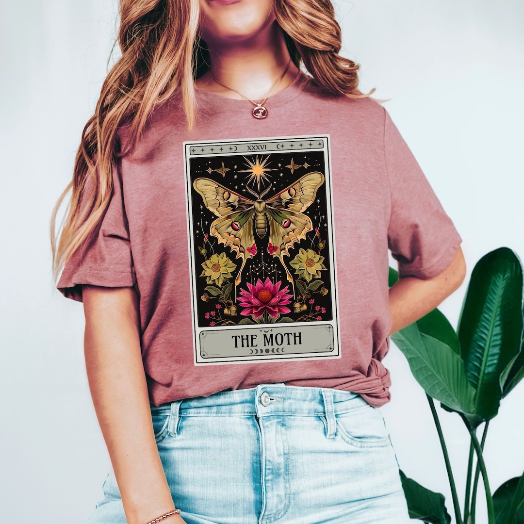 Moth Tarot Card Shirt, Pretty Moth Shirt, Aesthetic Shirt, Beautiful ...