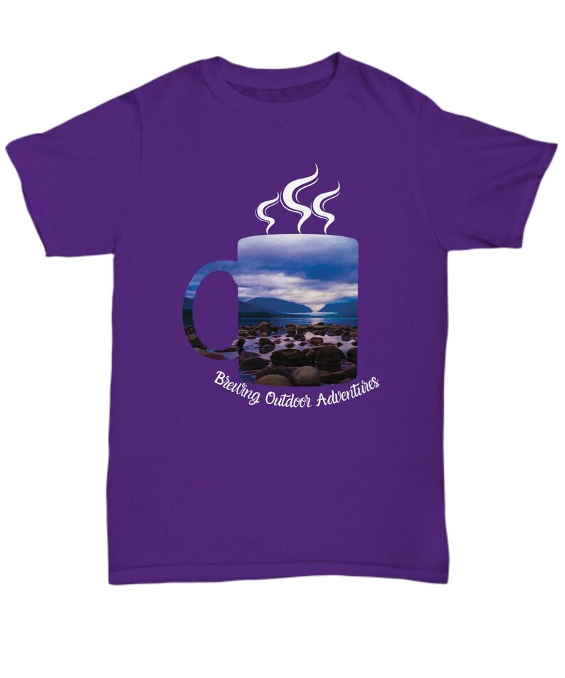 Brewing Outdoor Adventures Coffee Mug of Lake Mcdonald Blue and Purple ...