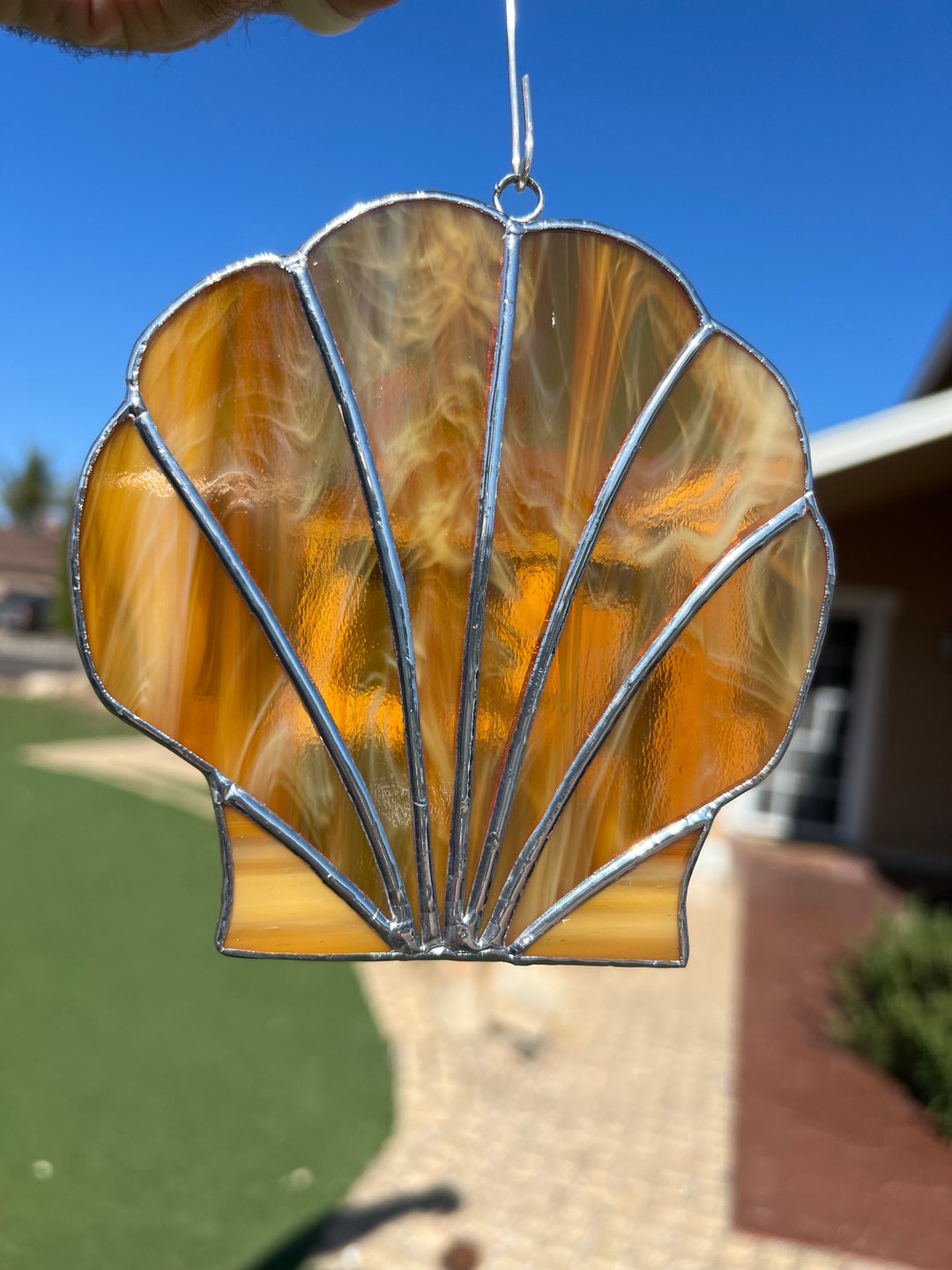 Sea Shell Hand Made Stained Glass Sun Catcher Window Decoration - Etsy