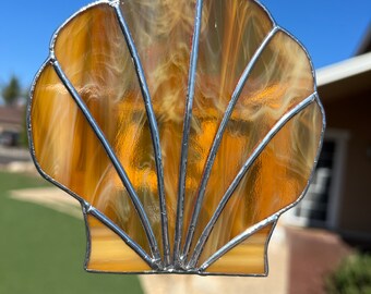 Conch Shell Hand Made Stained Glass Sun Catcher Window Decoration - Etsy