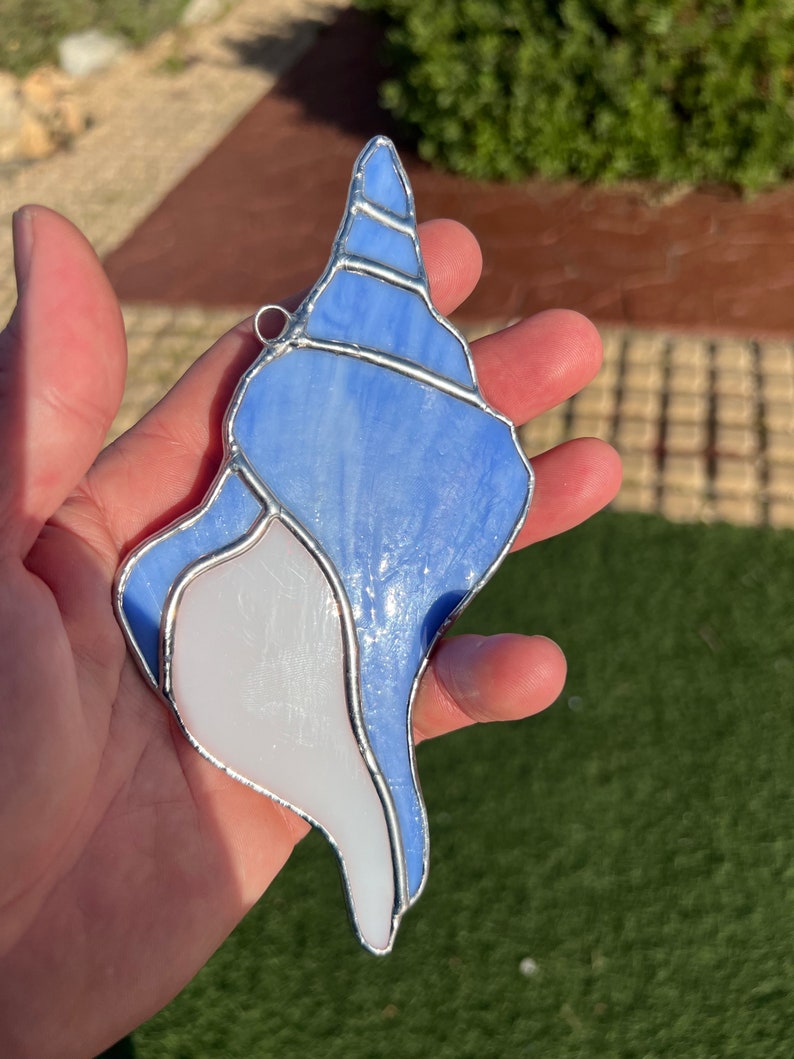 Conch Shell Hand Made Stained Glass Sun Catcher Window Decoration - Etsy