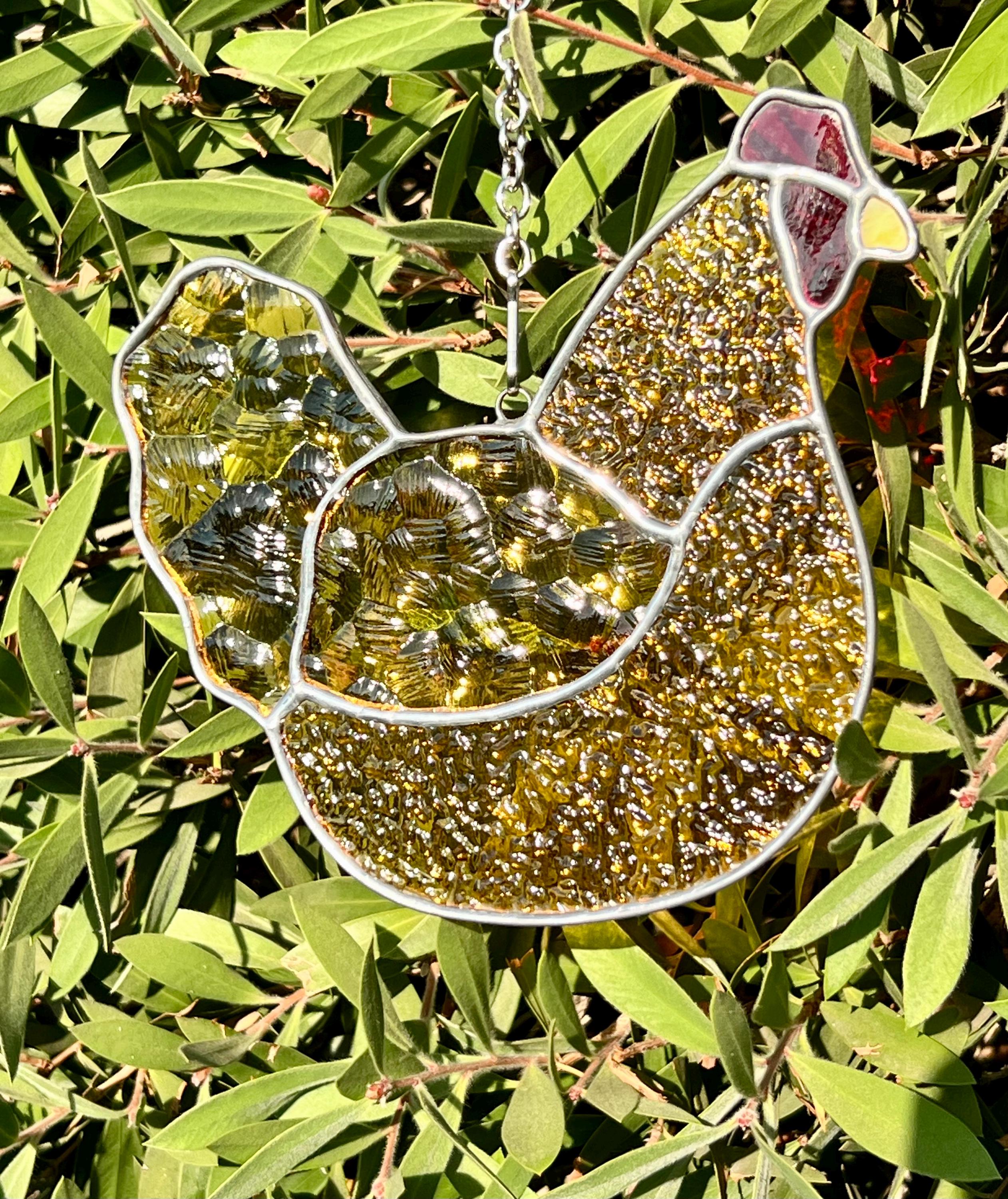 Chicken Suncatcher Handmade Window Decoration Stained Glass Country ...
