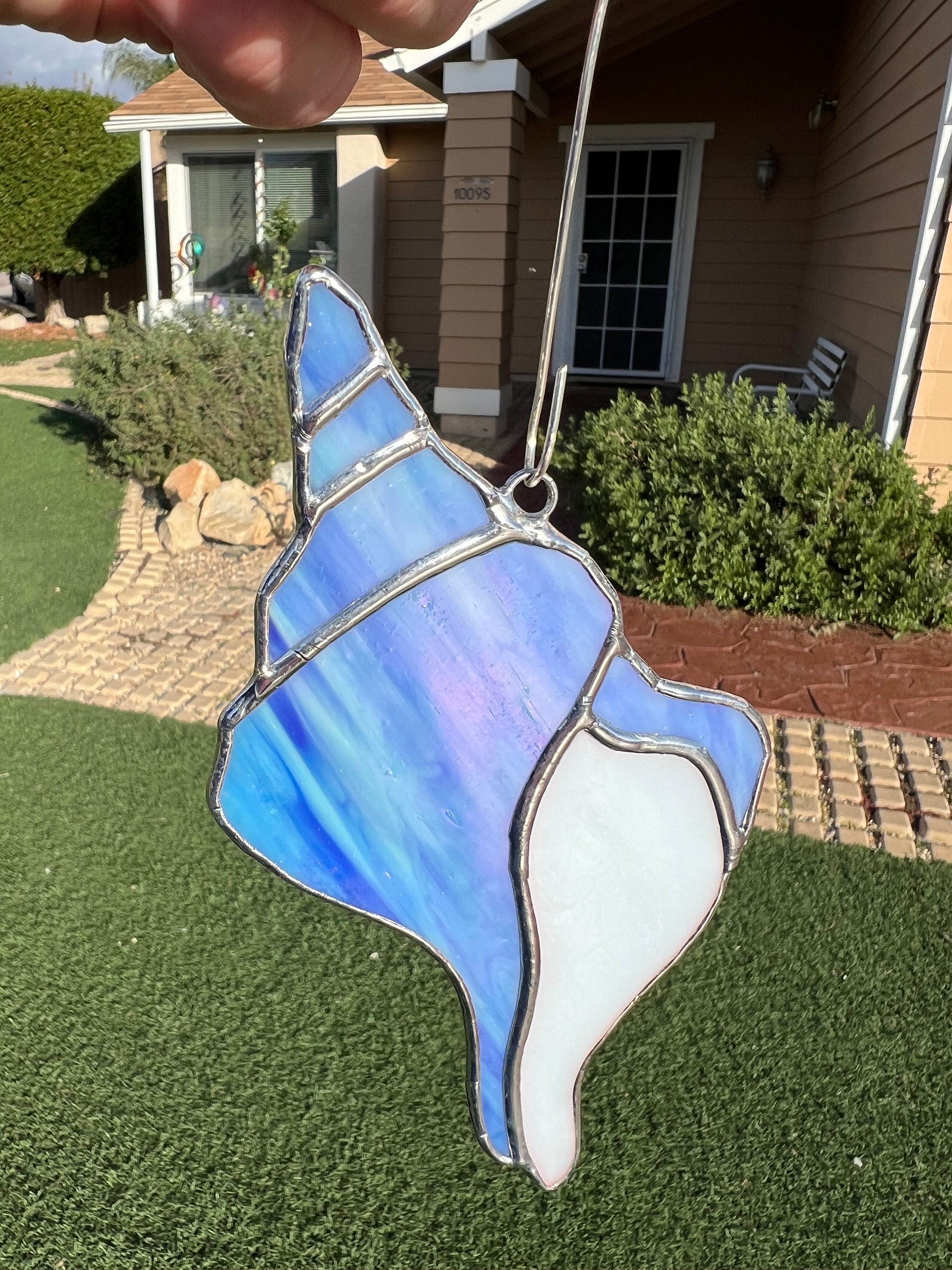 Conch Shell Hand Made Stained Glass Sun Catcher Window Decoration - Etsy
