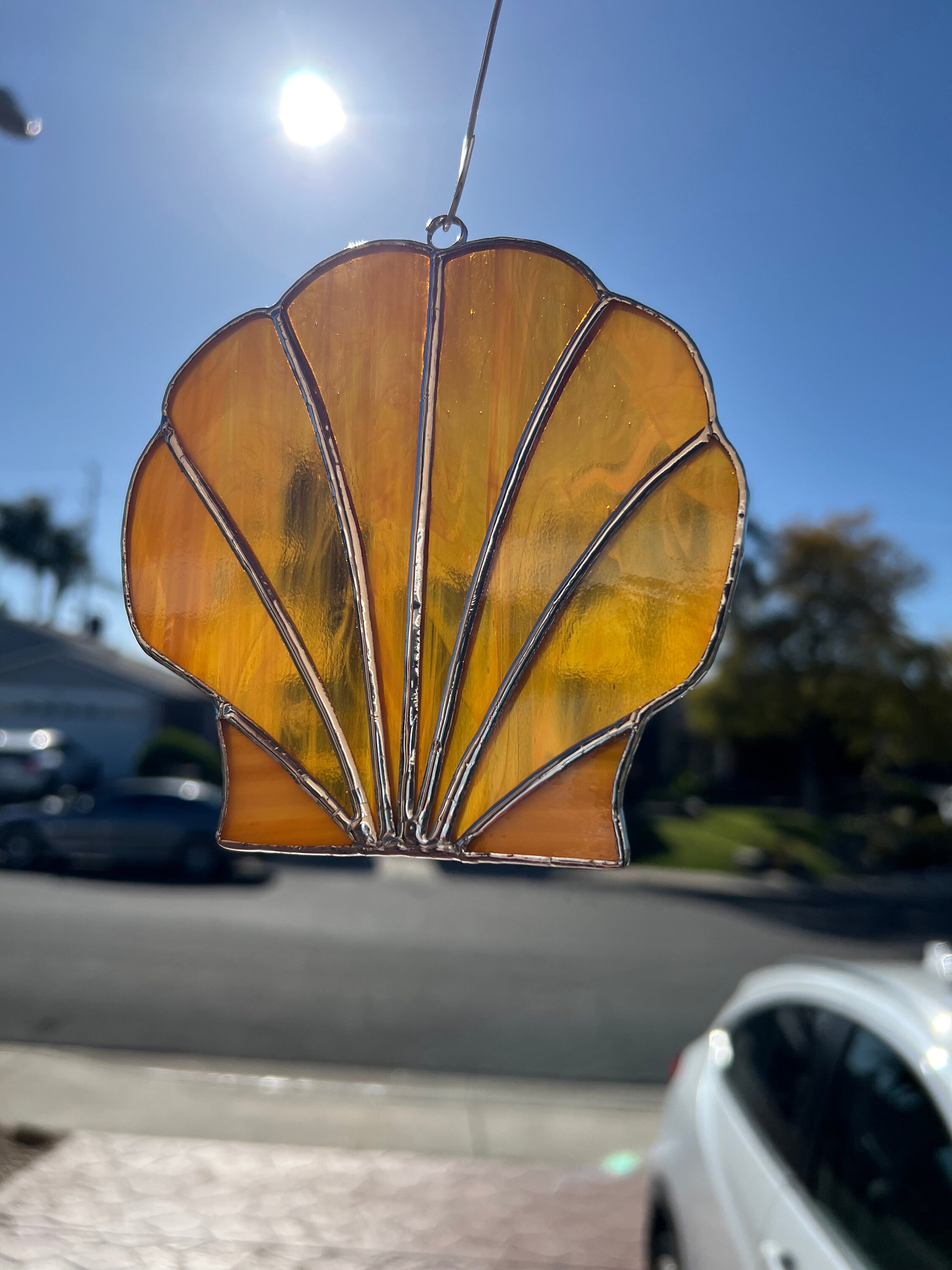 Sea Shell Hand Made Stained Glass Sun Catcher Window Decoration - Etsy