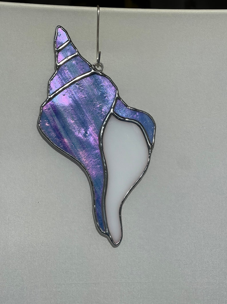 Conch Shell Hand Made Stained Glass Sun Catcher Window Decoration - Etsy