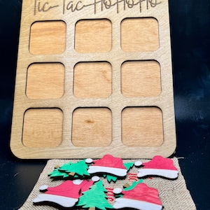 Christmas Tic Tac Toe Wooden Game - Etsy