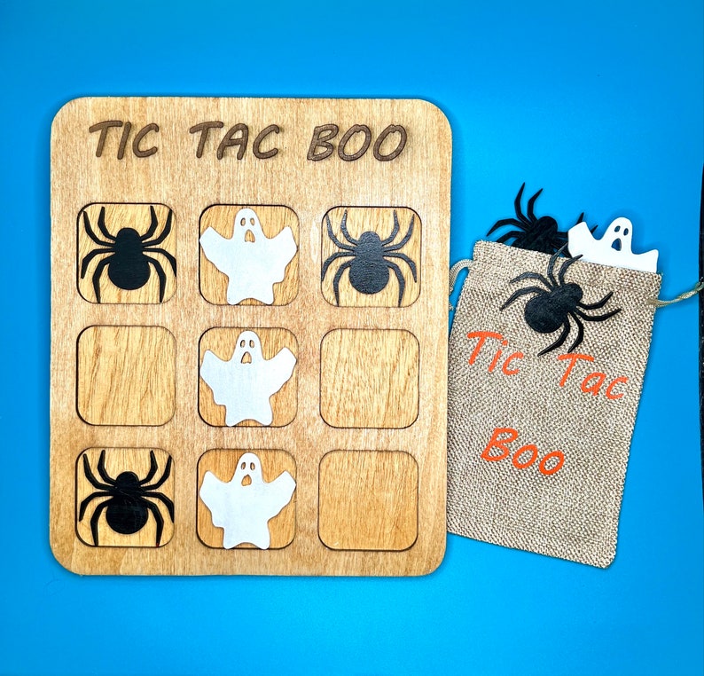 Halloween Tic Tac Toe (boo) Wooden Game - Etsy
