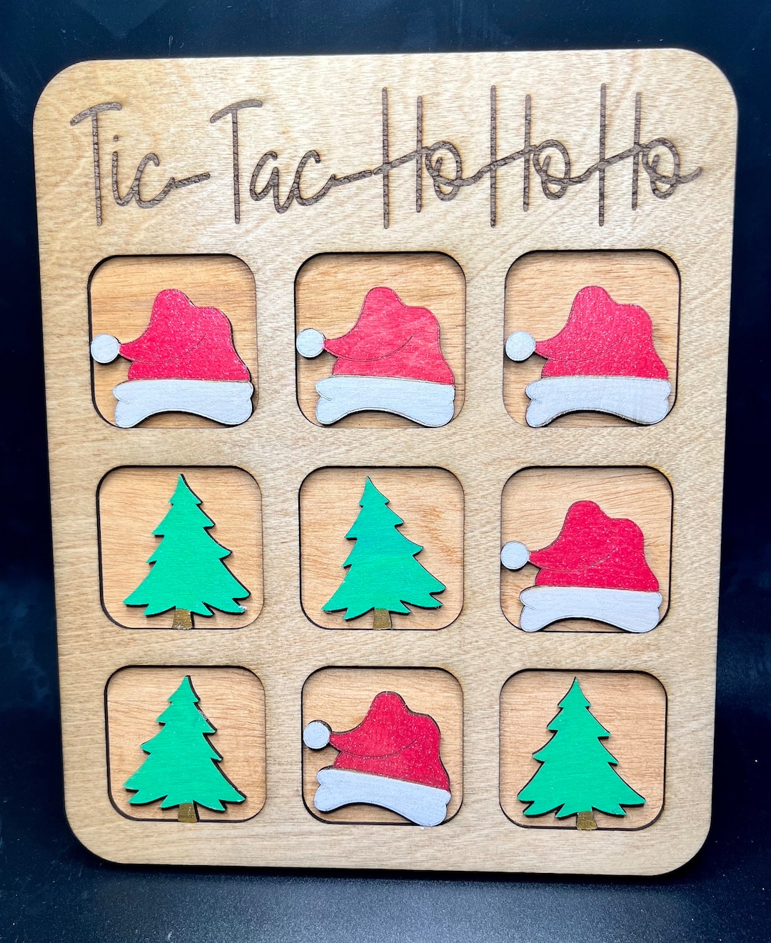 Christmas Tic Tac Toe Wooden Game - Etsy