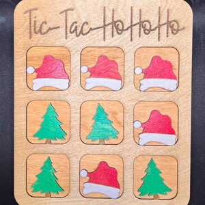Christmas Tic Tac Toe Wooden Game - Etsy
