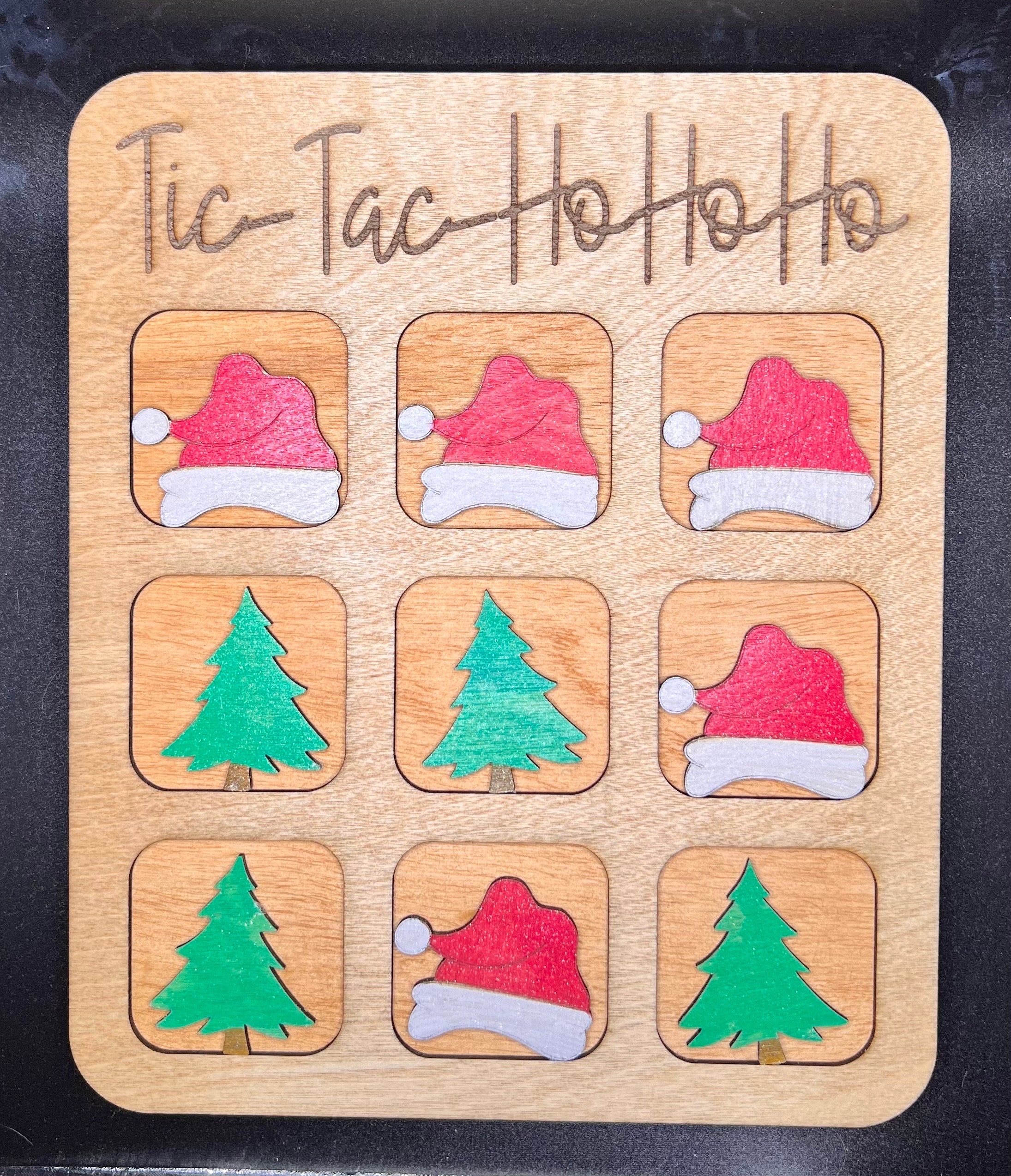 Christmas Tic Tac Toe Wooden Game - Etsy