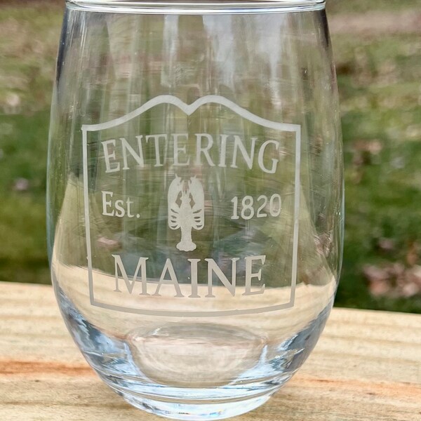 Maine Wine Glasses - Etsy