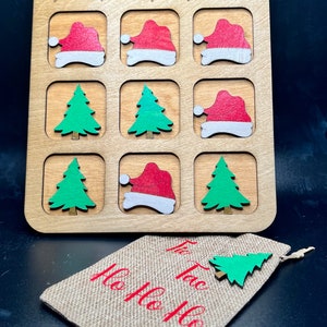 Christmas Tic Tac Toe Wooden Game - Etsy