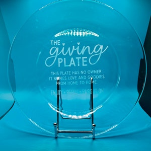 Giving Plate - Etched Glass Plate - Etsy