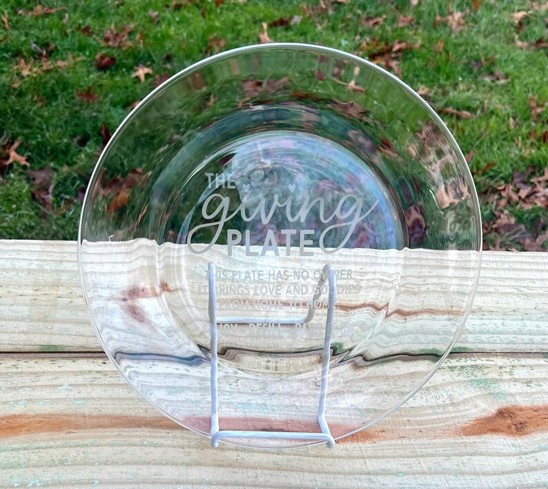 Giving Plate Etched Glass Plate - Etsy
