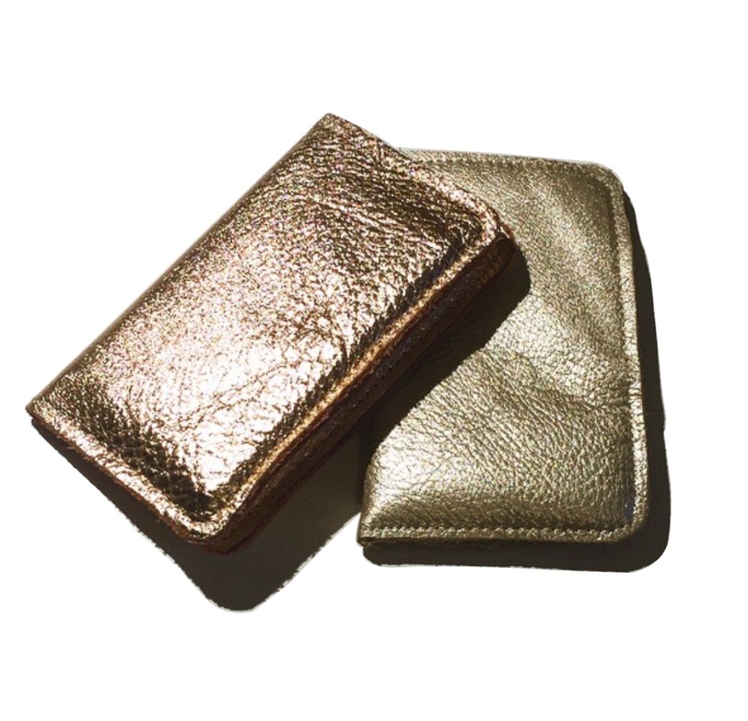 Personalised Leather Rose Gold Metallic Fold Wallet. - Etsy