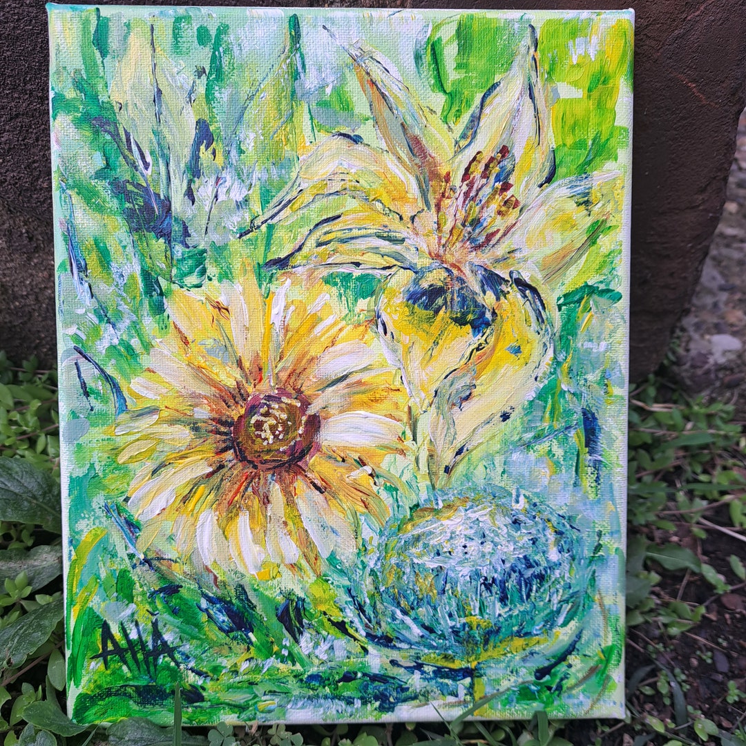 The Day in August. Acrylic Painting on the Stretched Canvas. 8×10 ...