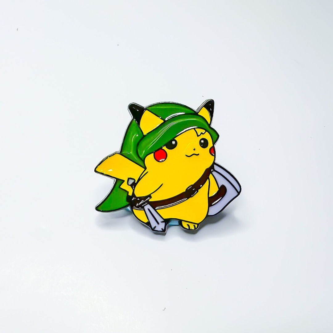 Retro Pikachu and Link Crossover Collectible Enamel Pin for Anime and ...