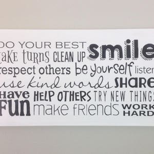 Classroom Rules Sign Wood Sign Wall Decor Teacher Gift Children's Room ...