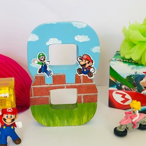 Super Mario Theme Numbers or Letters, Mario Brothers Birthday Theme ...