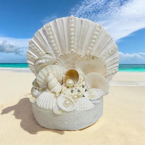 Sea Shells Cake Topper Wedding Cake Topper, Anniversaries, Beach Party ...