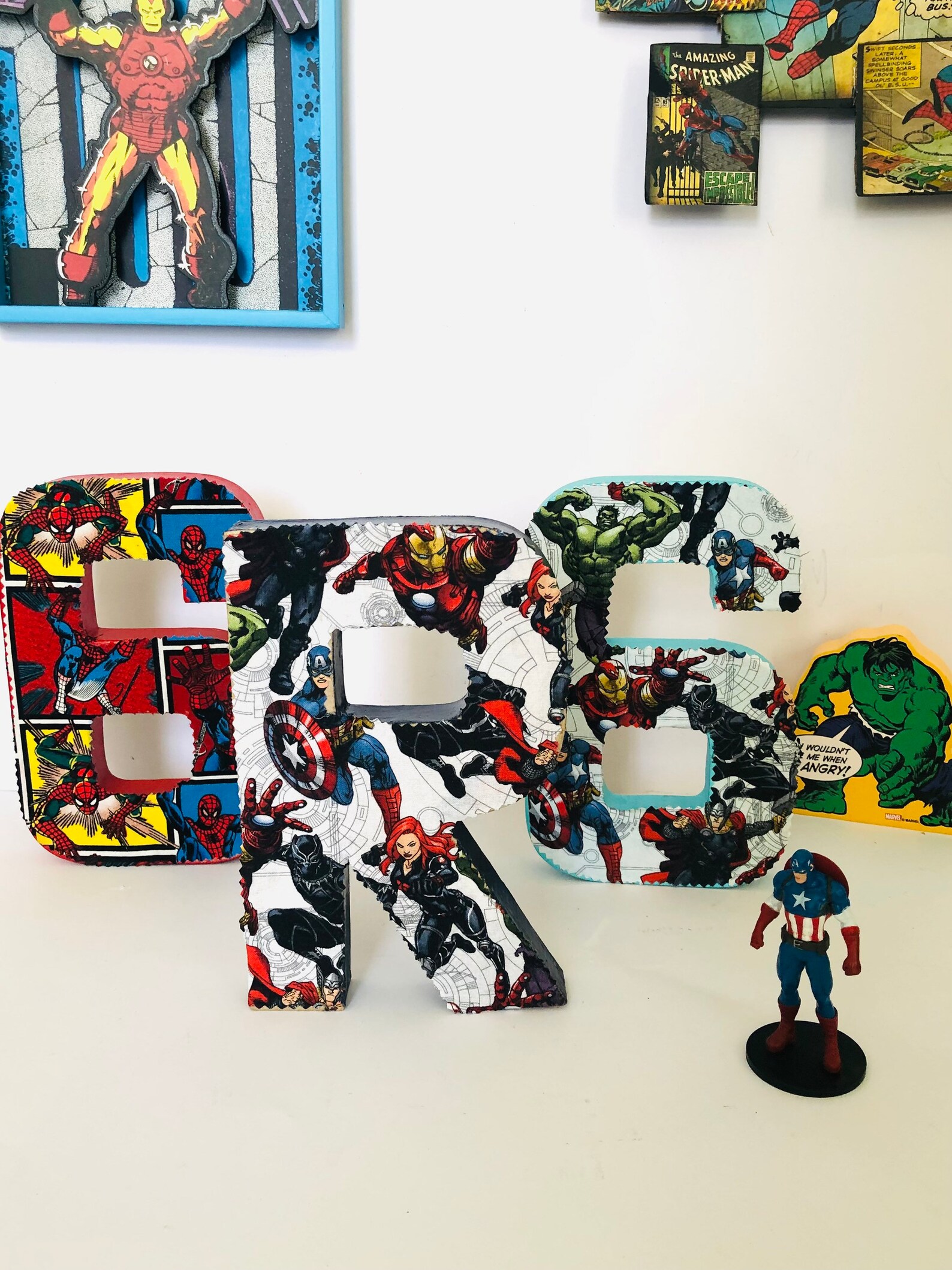 Superheroes Theme Numbers Super Heros Birthdays Room Decor - Etsy