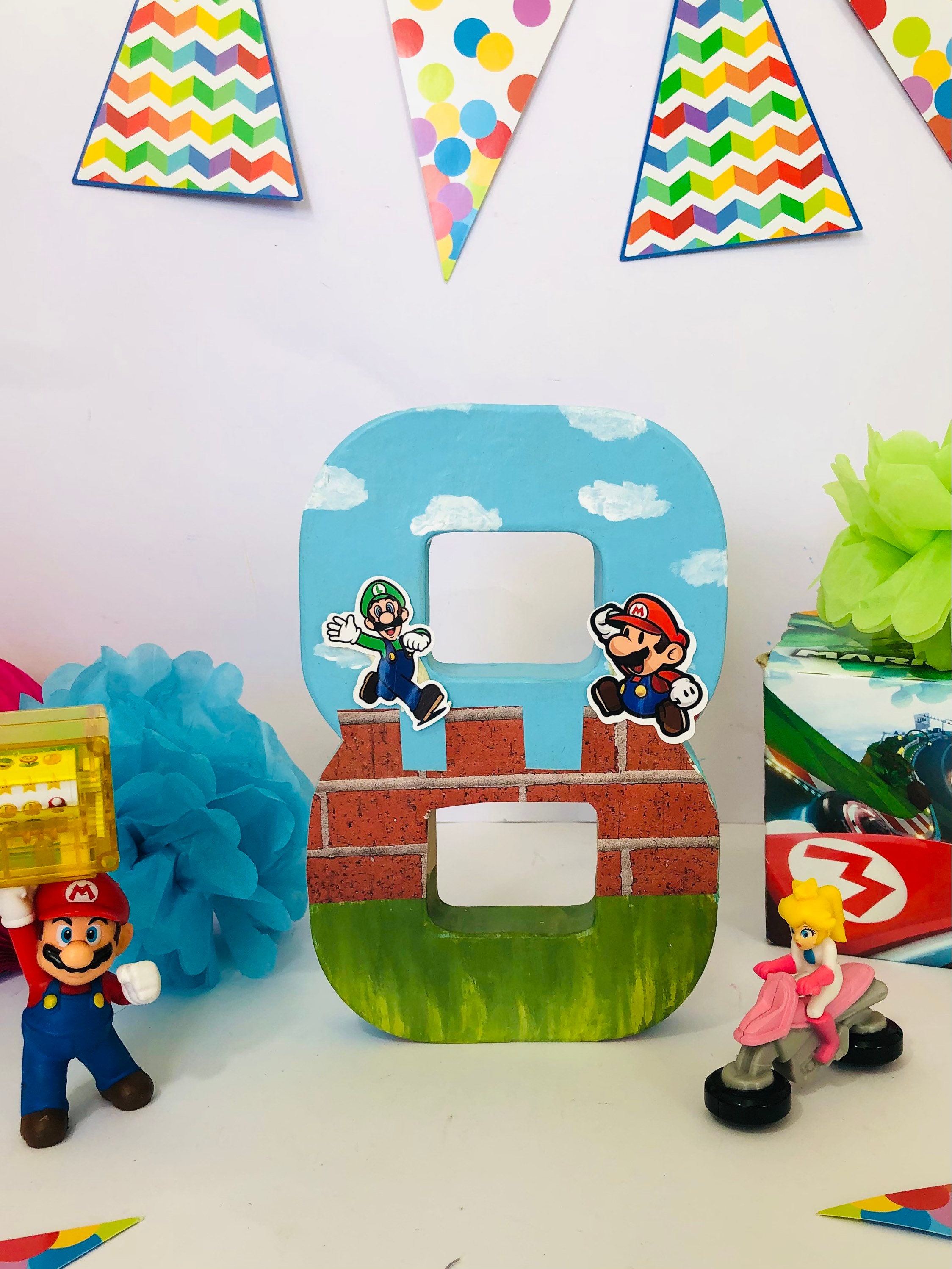Super Mario Theme Numbers or Letters Mario Brothers Birthday | Etsy
