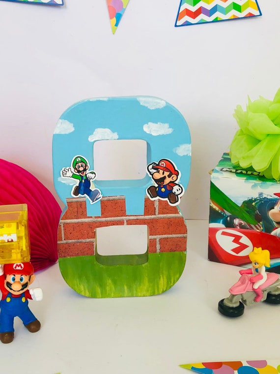 Super Mario Theme Numbers or Letters Mario Brothers Birthday | Etsy