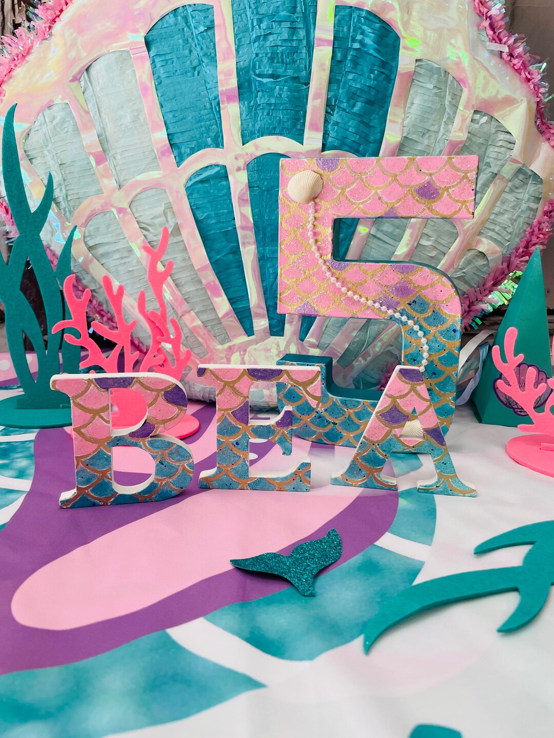 Mermaid Letters 3” Wood Letters Mermaid Names Birthdays Baby Showers ...