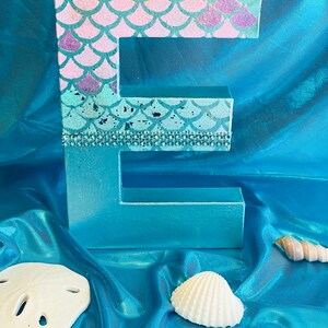 Mermaid Decorated Letters ONE Letters Birthdays Table Centerpiece Photo ...