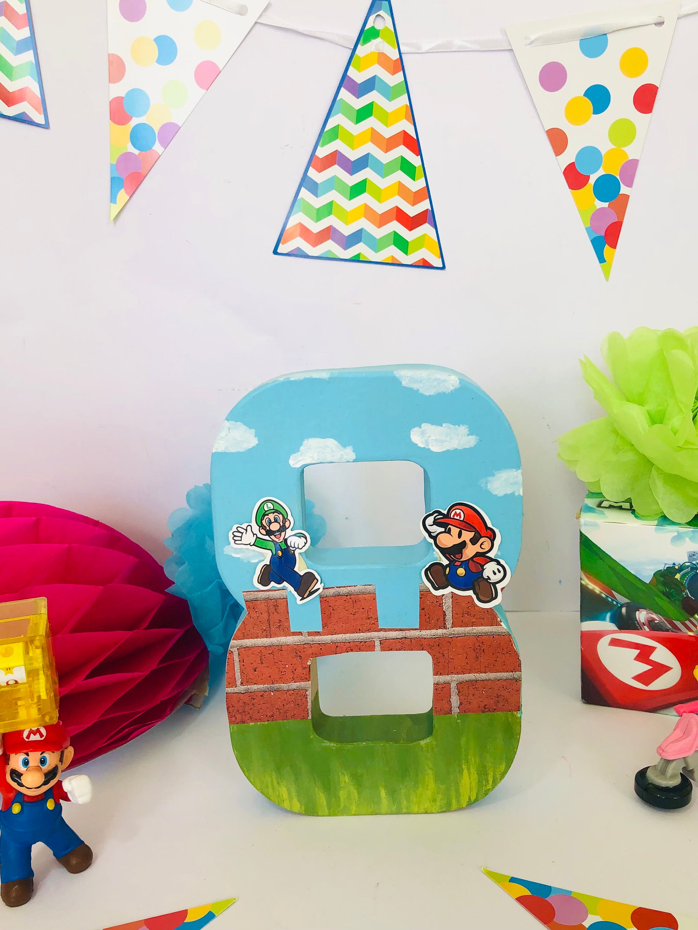Super Mario Theme Numbers or Letters Mario Brothers Birthday | Etsy