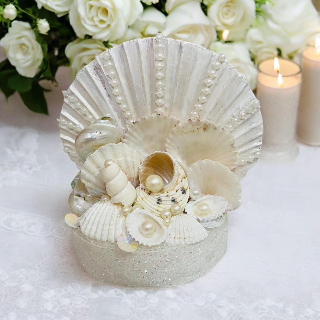 Sea Shells Cake Topper Wedding Cake Topper, Anniversaries, Beach Party ...