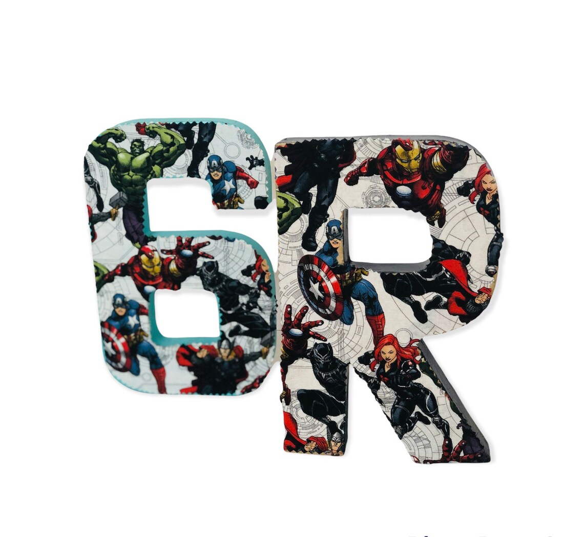 Superheroes Theme Numbers Super Heros Birthdays Room Decor - Etsy