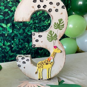 Safari Themed 16 Decorated Number Wild Safari | Etsy