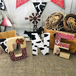 Cowboy Theme Decorated Letters Party Decor, My First Rodeo, Birthday ...