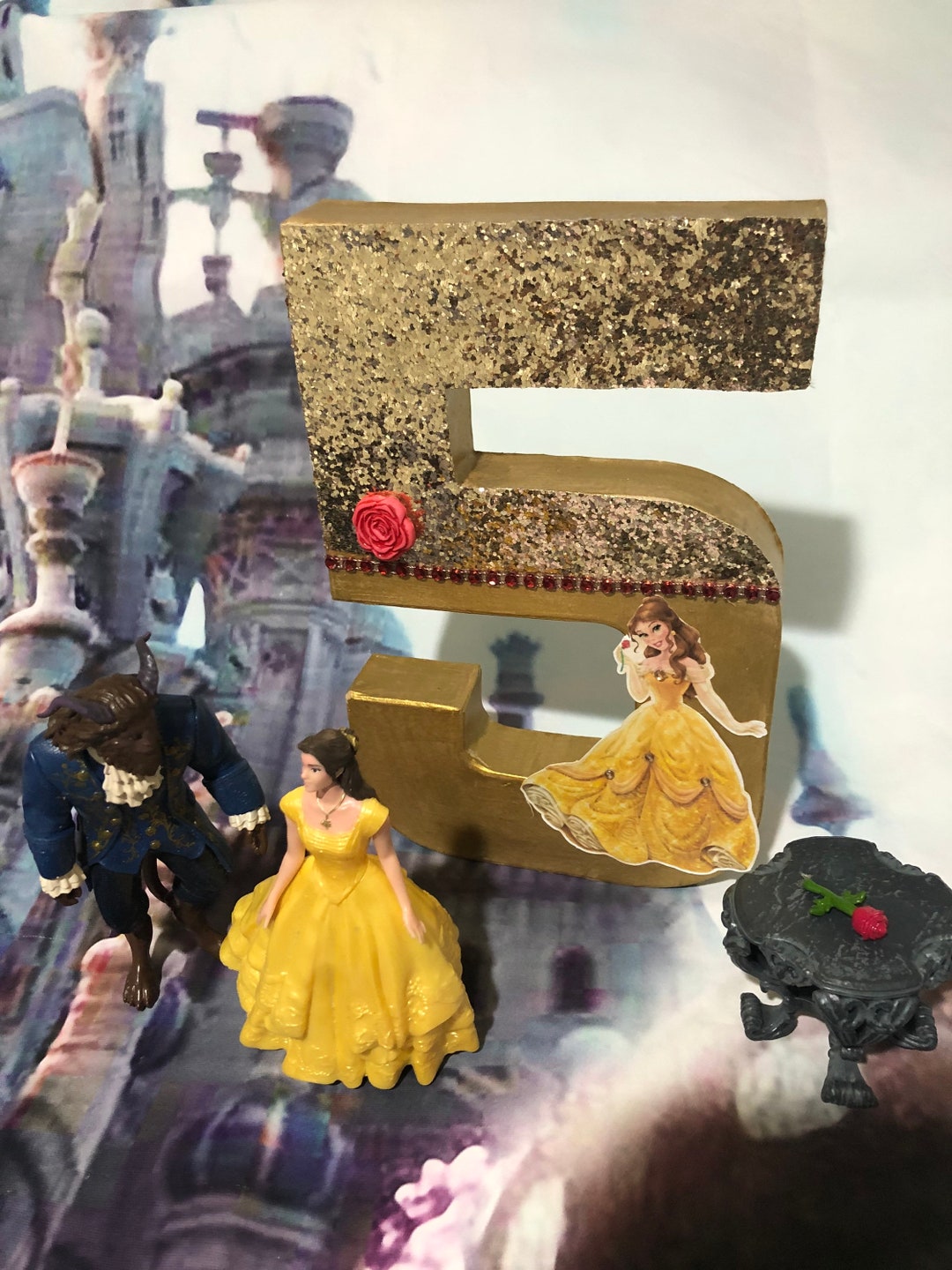 Beauty and the Beast Birthday Letter/numbers Belle Theme Birthday Party ...