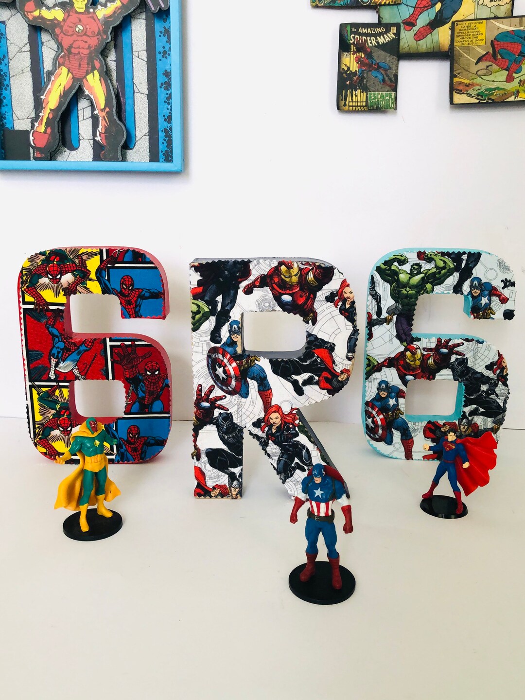 Superheroes Theme Numbers, Super Heros Birthdays, Room Decor ...