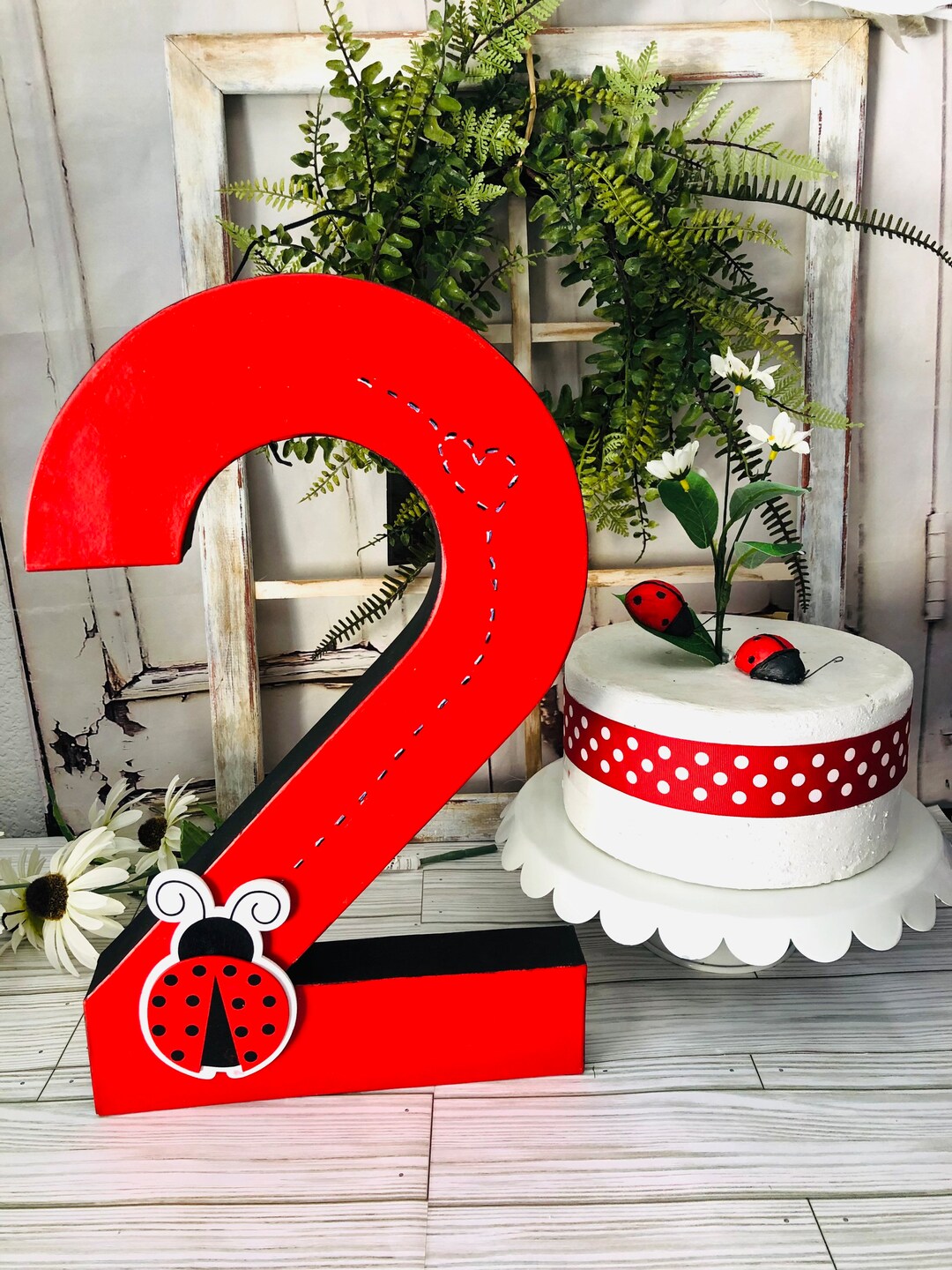 Lady Bug 16 Decorated Numbers Lady Bug Birthdays Party Photo - Etsy