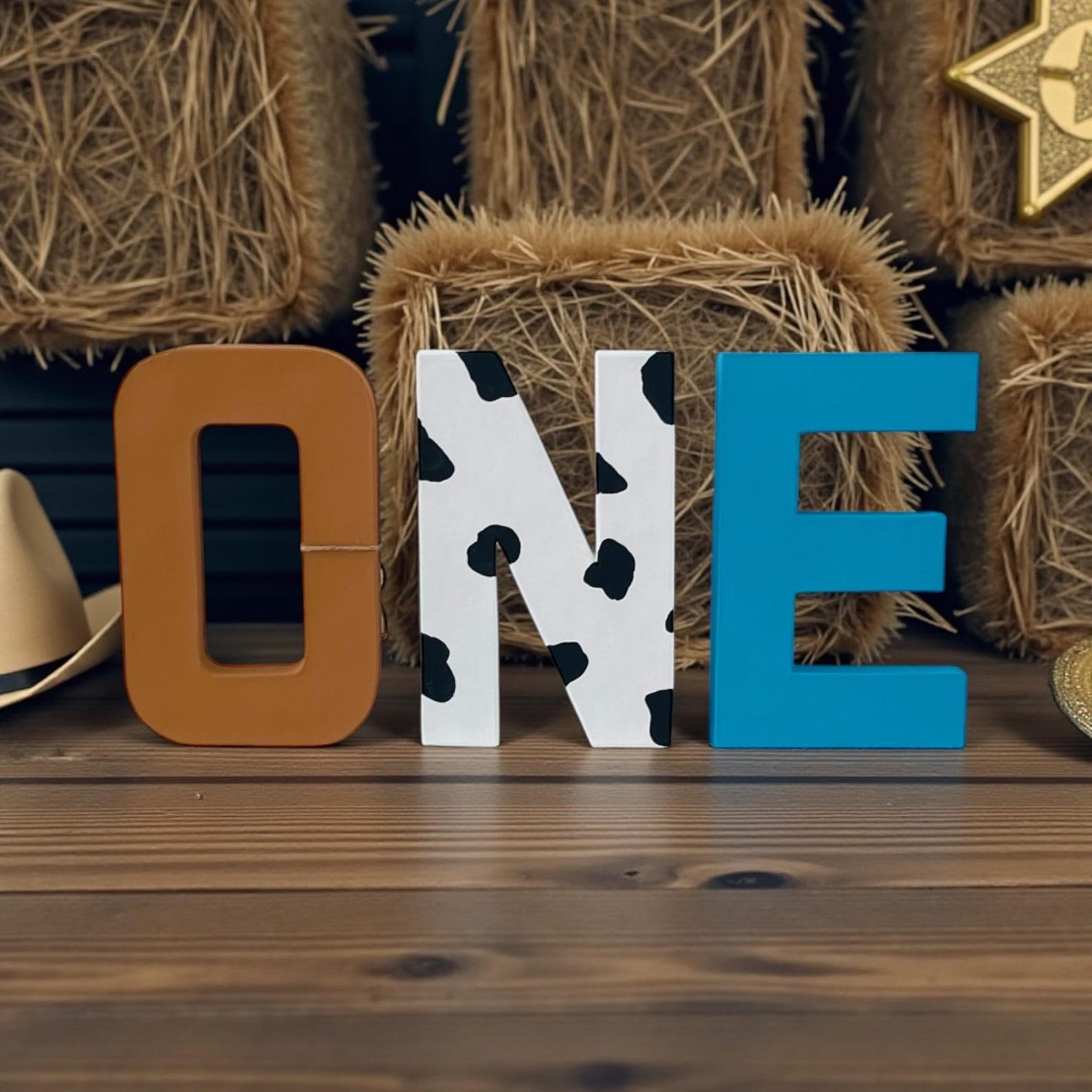 Cowboy/cowgirl Birthday Party Paper Mache Letters Cow Theme Party Photo ...